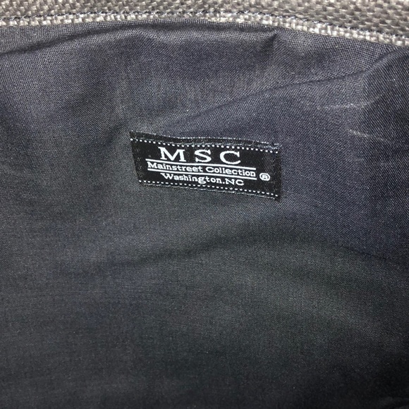 MSC | Bags | Large Msc Black Linen Tote Bag With Stitching Nwt | Poshmark